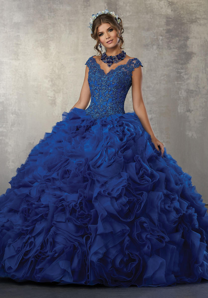 French Novelty: Vizcaya 89165 Cap Sleeve Ruffle Quince Dress French Novelty: Vizcaya 89165 Cap Sleeve Ruffle Quince Dress