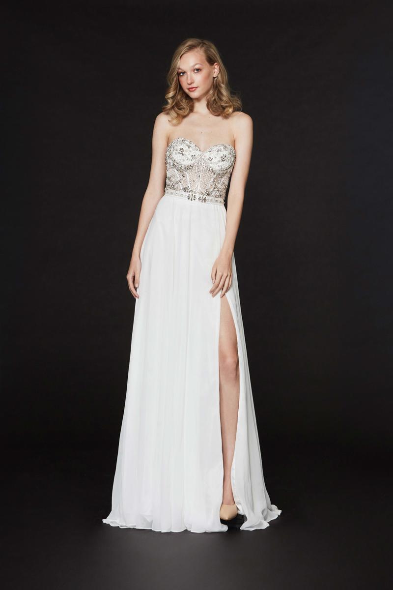 French Novelty: Angela and Alison 91020 Sheer Corset Prom Dress