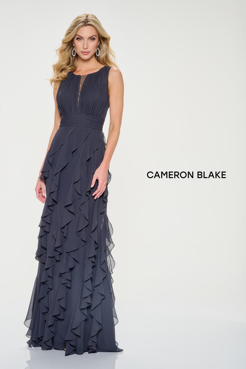 French Novelty: Cameron Blake CB213 Graceful Waterfall Ruffle Gown