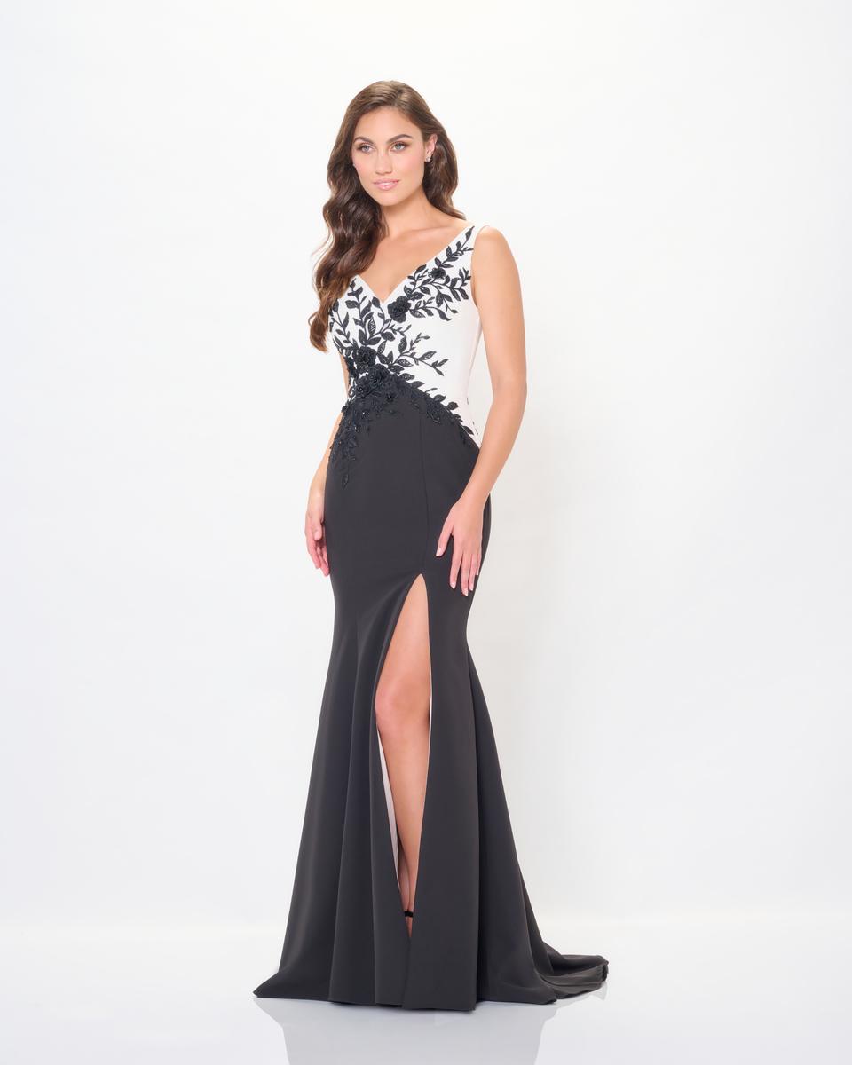 French Novelty: Cameron Blake CB3245 Modern 2 Tone Mermaid Gown