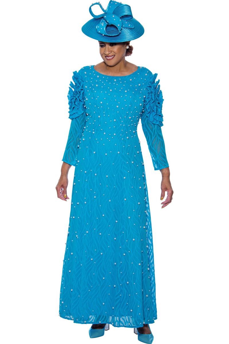 French Novelty: Dorinda Clark Cole DCC4941 Pearl Ankle Length Dress