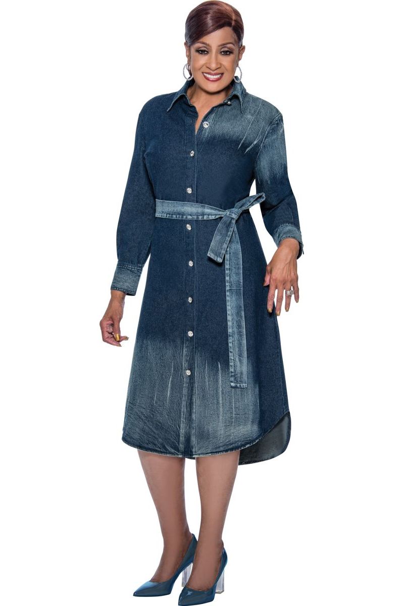 French Novelty: Dorinda Clark Cole DCC4981 Denim Church Dress