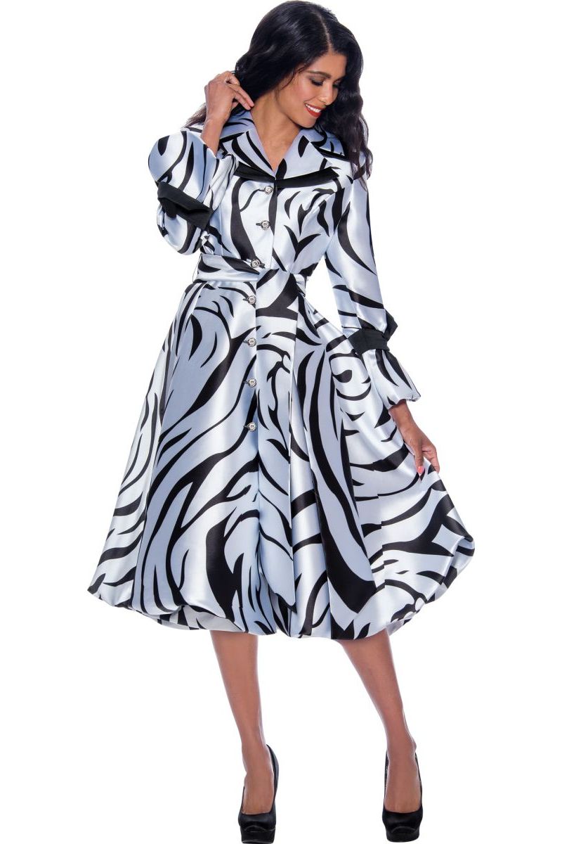 French Novelty: Nubiano DN1771 Zebra Print Bubble Hem Dress