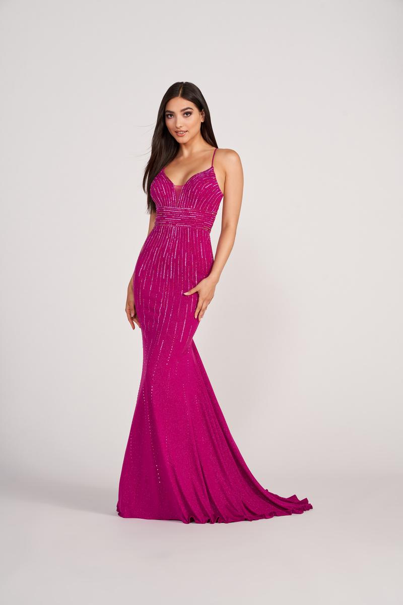 French Novelty: Ellie Wilde EW34094 Vertical Stone Prom Dress