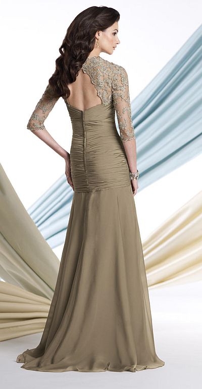 French Novelty: Montage 213965 Lace Sleeve Mothers Wedding Dress