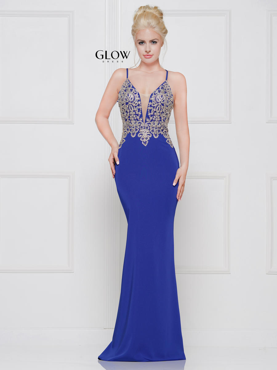 French Novelty: Glow by Colors G823 Classy Prom Dress