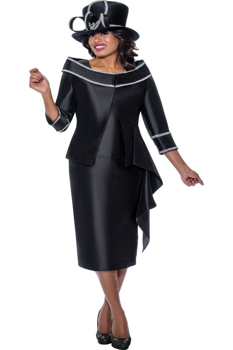 French Novelty: GMI G9683 Ladies Side Ruffle Church Suit