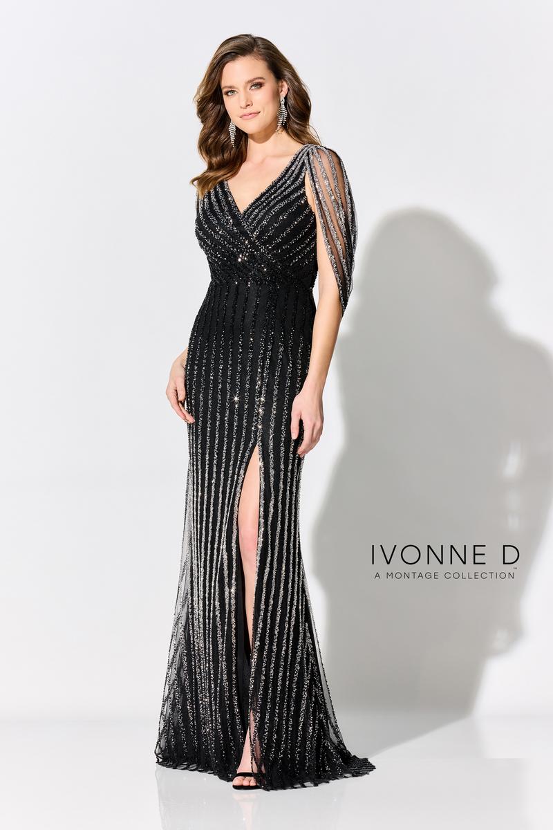 French Novelty: Ivonne D for Mon Cheri ID309 Dramatic Detachable Drape Gown