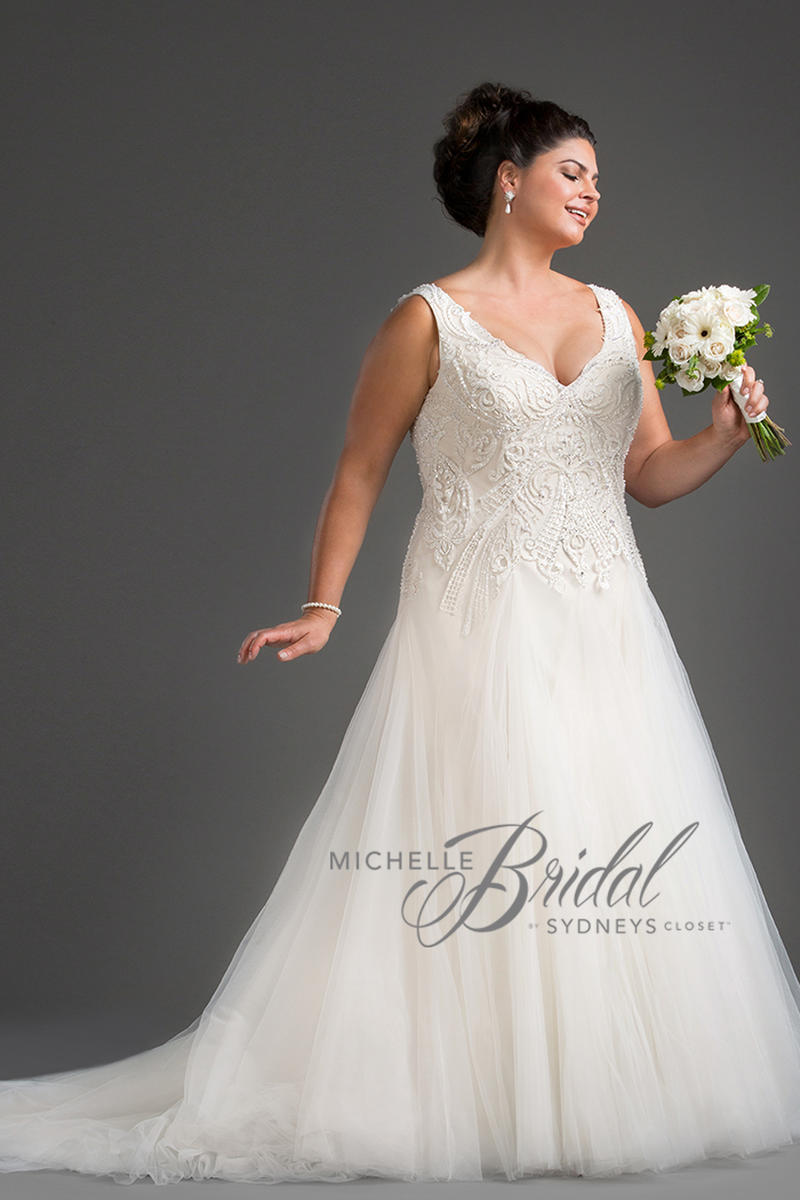 French Novelty: Michelle Bridal MB1803 Olivia Plus Size Wedding Gown