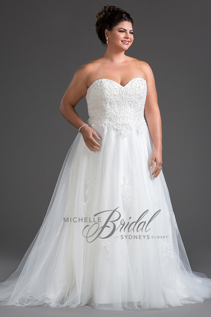 French Novelty: Michelle Bridal MB1811 Evelyn Plus Size Wedding Gown