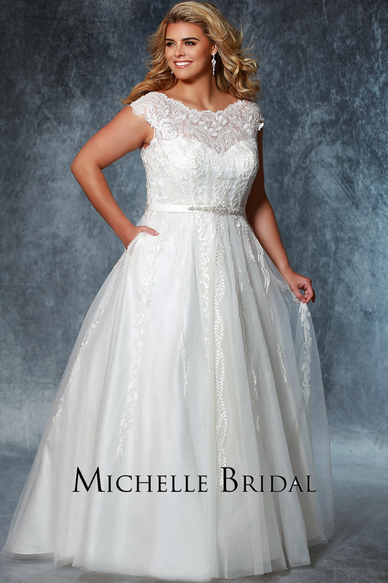 French Novelty: Michelle Bridal MB1921 Ivy Plus Size Wedding Gown