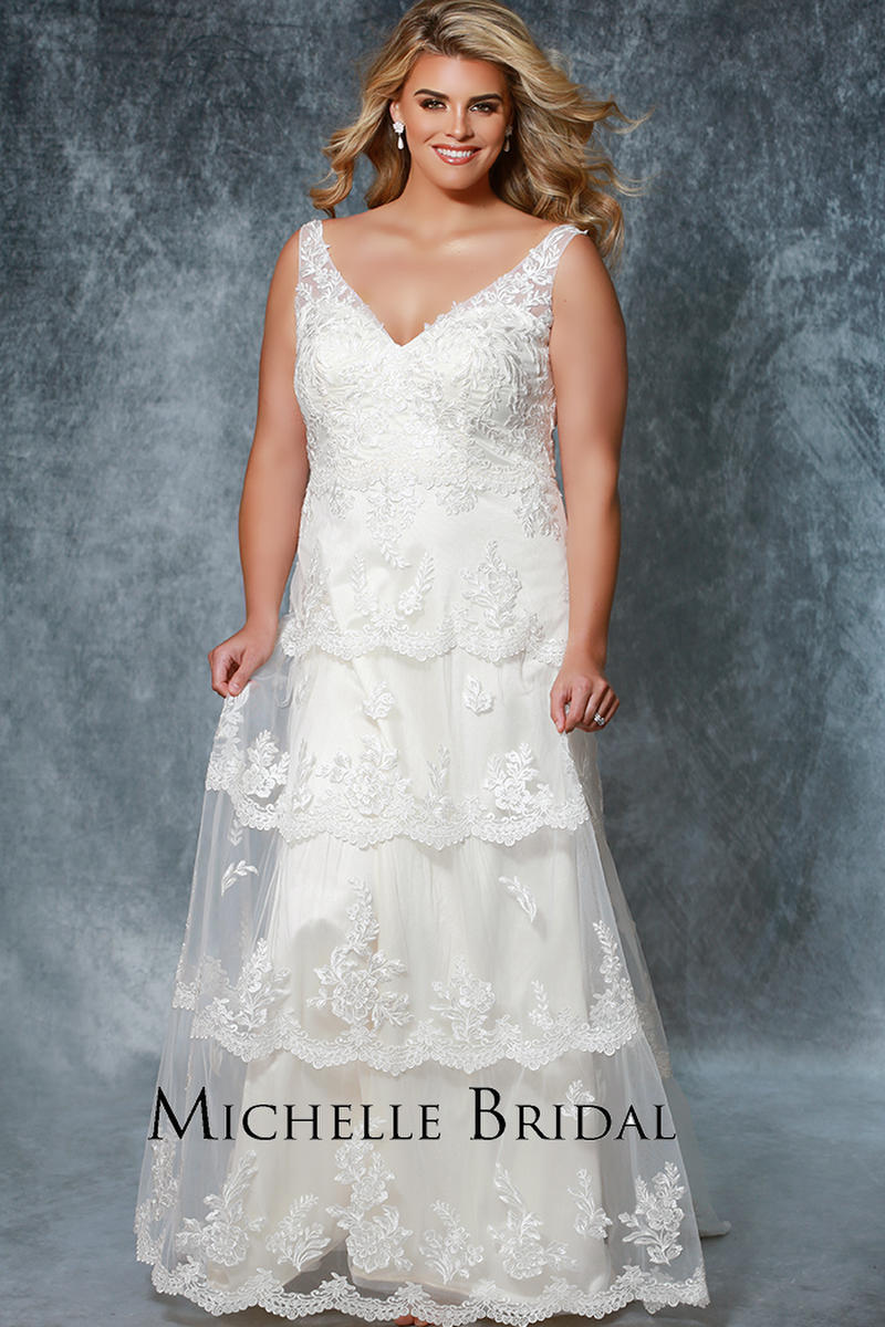 French Novelty: Michelle Bridal MB1936 Marigold Plus Size Wedding Gown