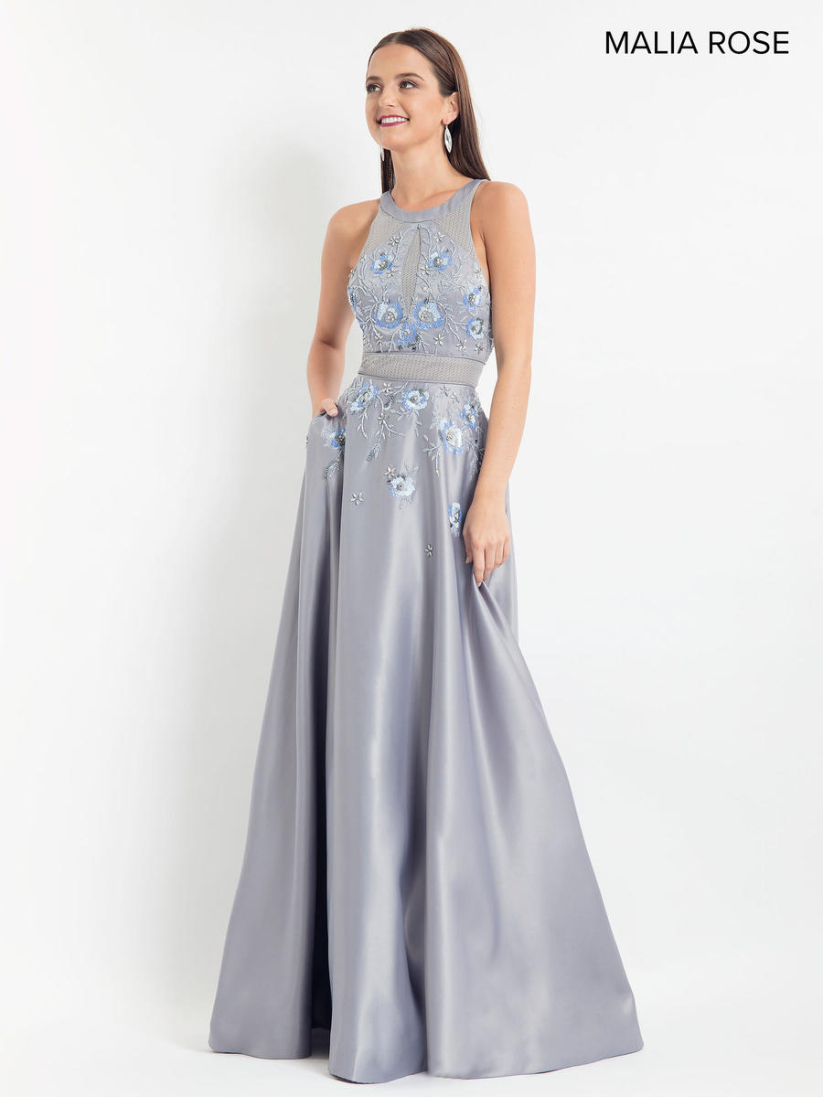 French Novelty: Malia Rose MP1070 Floral Beaded Prom Dress