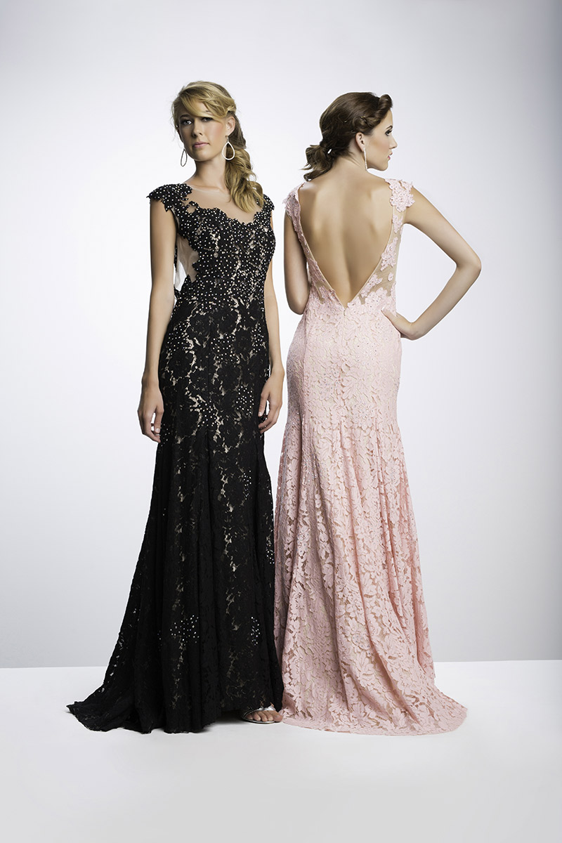 French Novelty: Riva Designs R7441 Deep V Back Gown