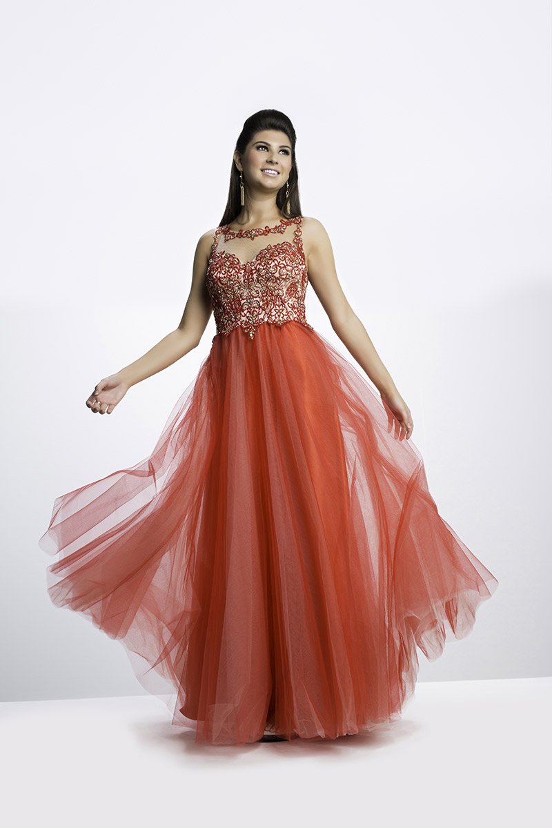 French Novelty: Riva Designs R7467 Illusion Prom Dress