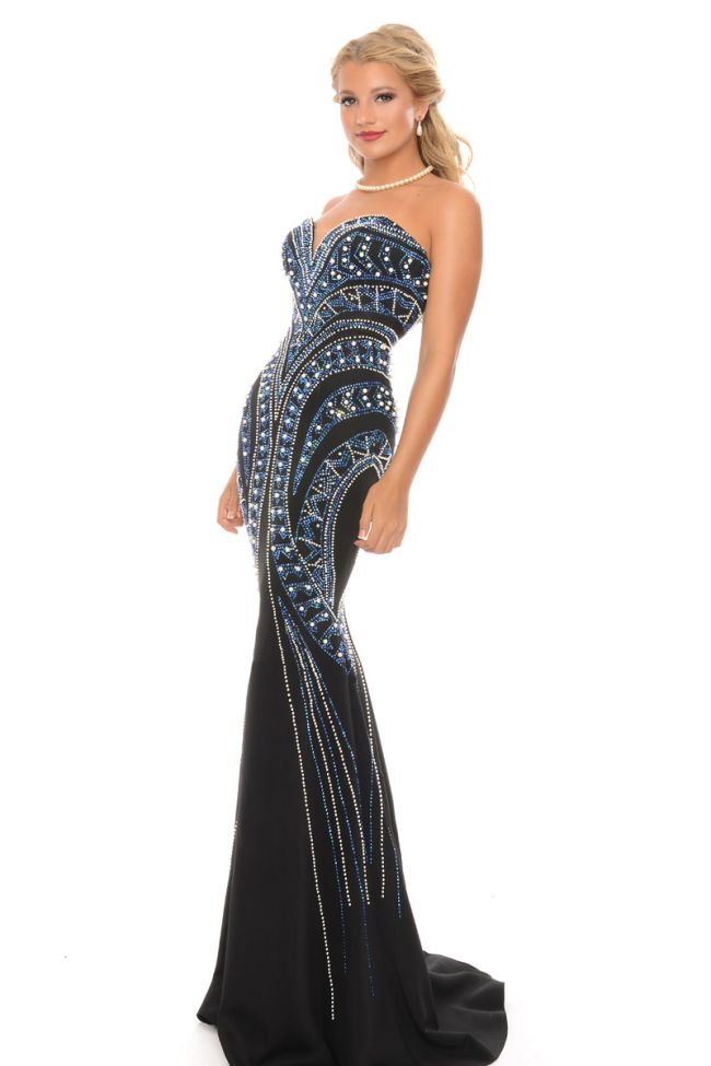 French Novelty: Ruby Vogue RVC22002 Beaded Prom Gown