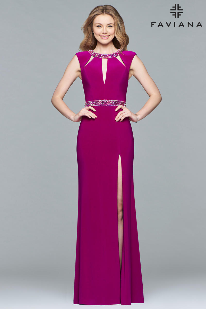 French Novelty: Faviana Glamour S10009 Cutout Neck Gown
