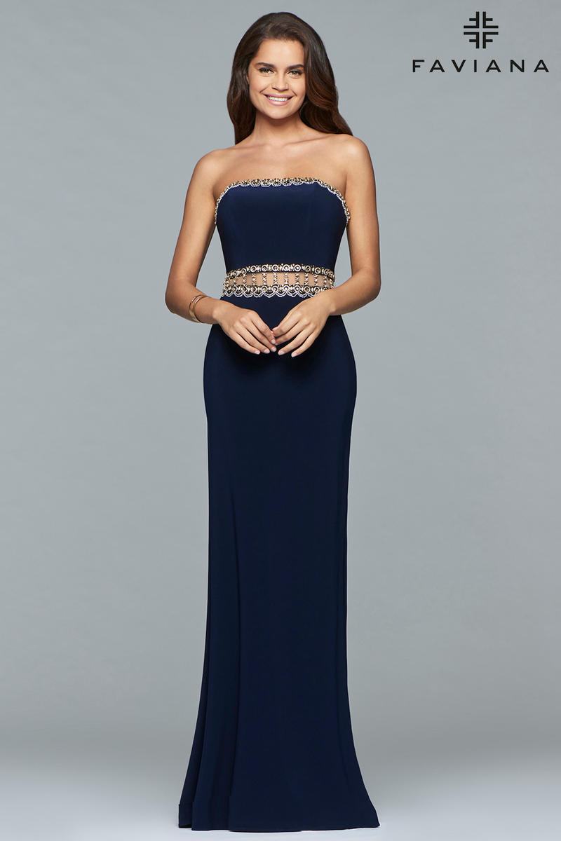 French Novelty: Faviana Glamour S10027 Beaded Cutout Prom Gown