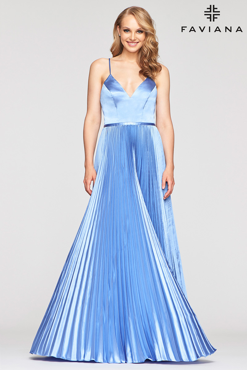 French Novelty: Faviana Glamour S10404 Pleated Prom Gown
