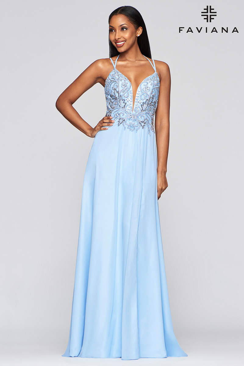 French Novelty: Faviana Glamour S10416 Open Strappy Back Gown