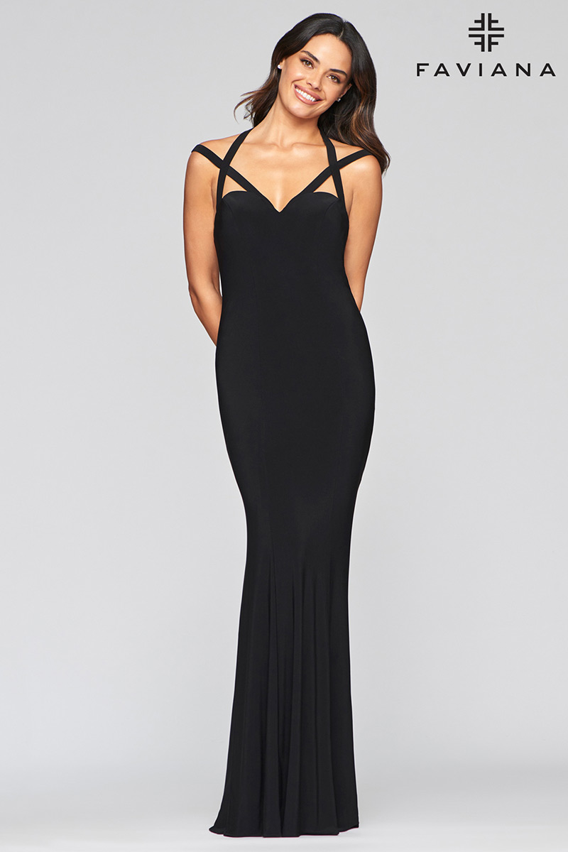 French Novelty: Faviana Glamour S10417 Strappy Stretch Jersey Gown