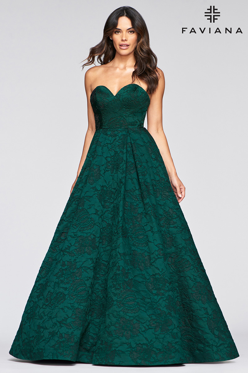 French Novelty: Faviana Glamour S10463 Brocade Prom Gown