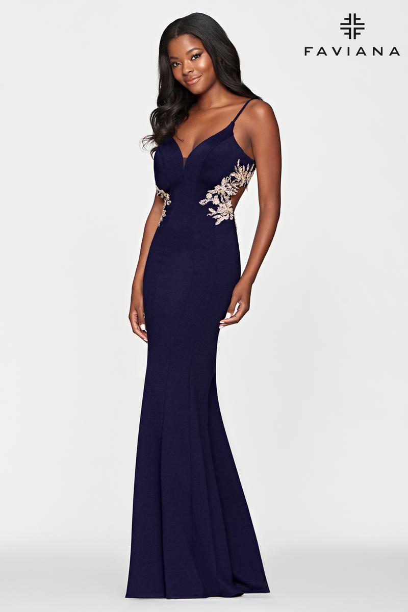 French Novelty: Faviana Glamour S10668 Side Cutout Prom Dress
