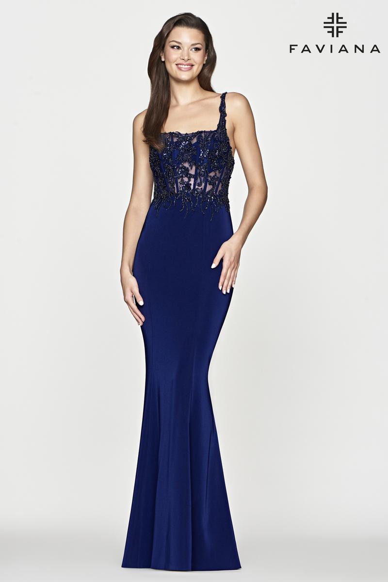 French Novelty: Faviana Glamour S10675 Sheer Corset Prom Dress