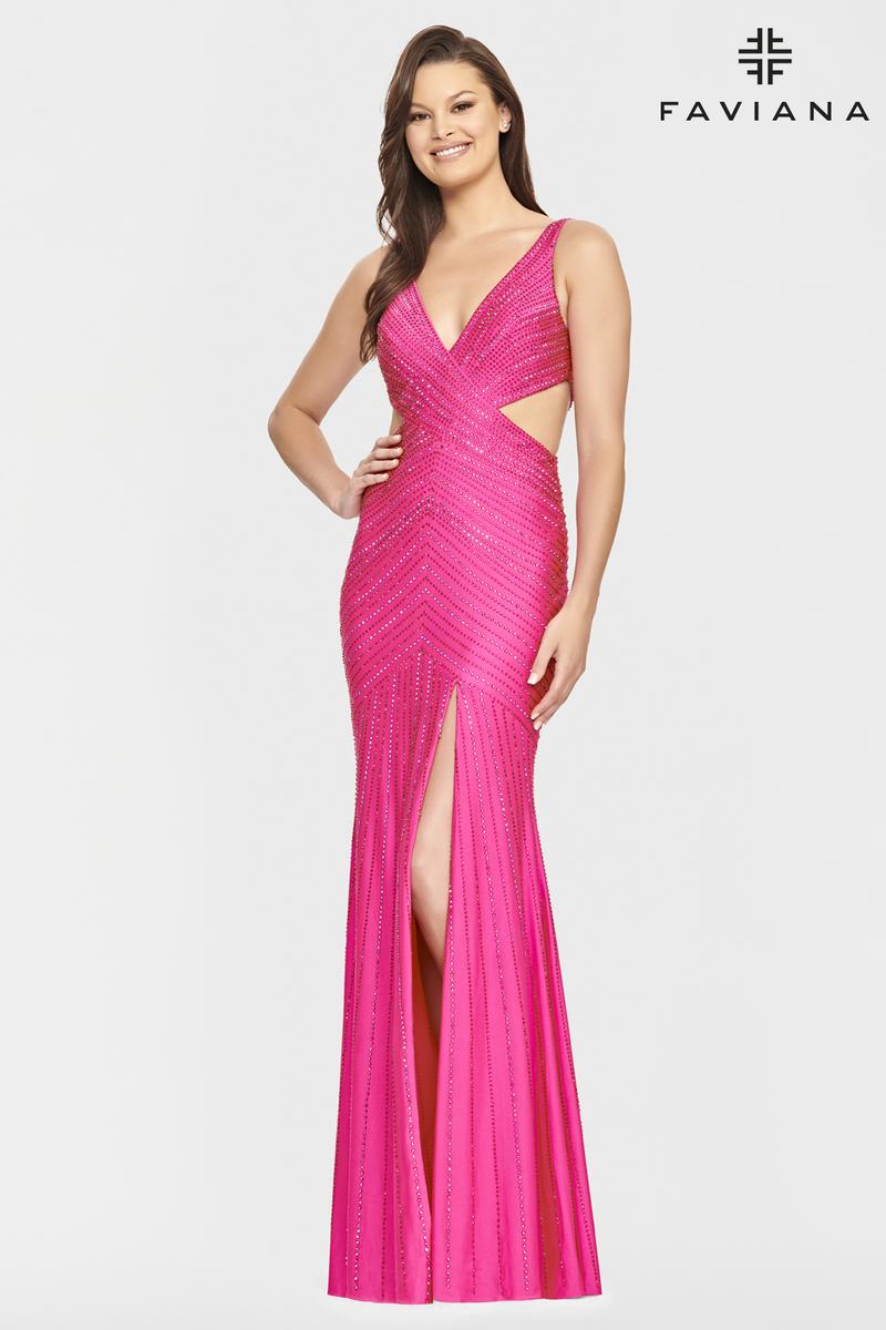 French Novelty: Faviana S10803 Side Cut Out Prom Dress