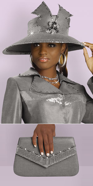 French Novelty: Lisa Rene by Donna Vinci Womens Platinum Church Suit 3181