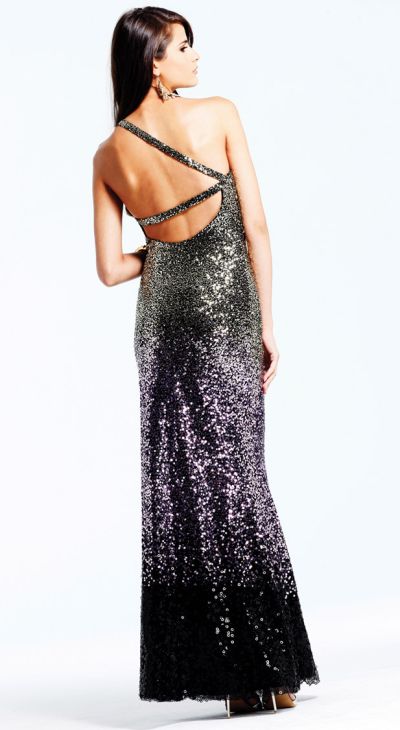 French Novelty: Faviana Ombre Sequin One Shoulder Prom Dress 6961