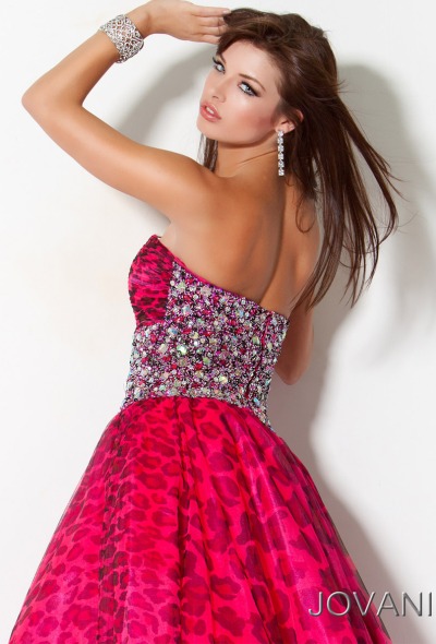French Novelty: Jovani Long Animal Print Prom Dress 3473