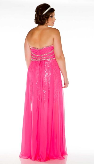 French Novelty Fabulouss Hot Pink Plus Size Prom Dress By Macduggal 76288f