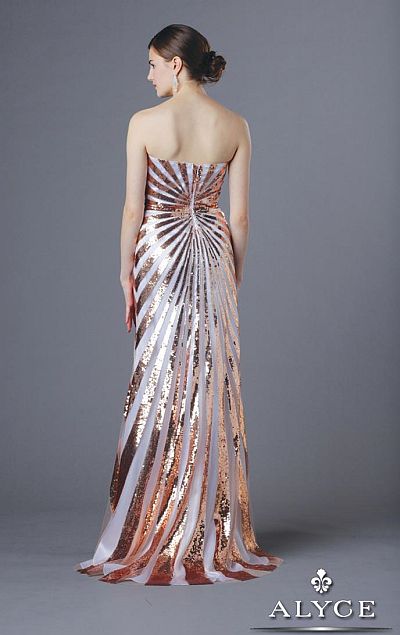 French Novelty: Alyce Paris 6168 Sequin Satin Evening Dress