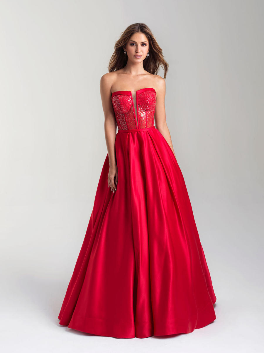 French Novelty: Madison James 20-372 Dramatic Sequin Prom Dress