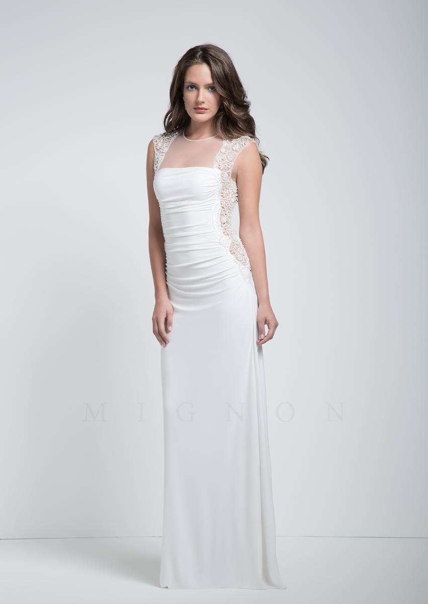 French Novelty: Mignon VM1077C Illusion Low Back Gown